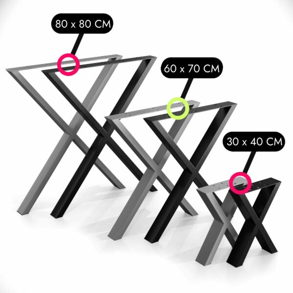 2er Set Tischbeine X Form Metall - Dein Experte für Tischbeine aus Metall