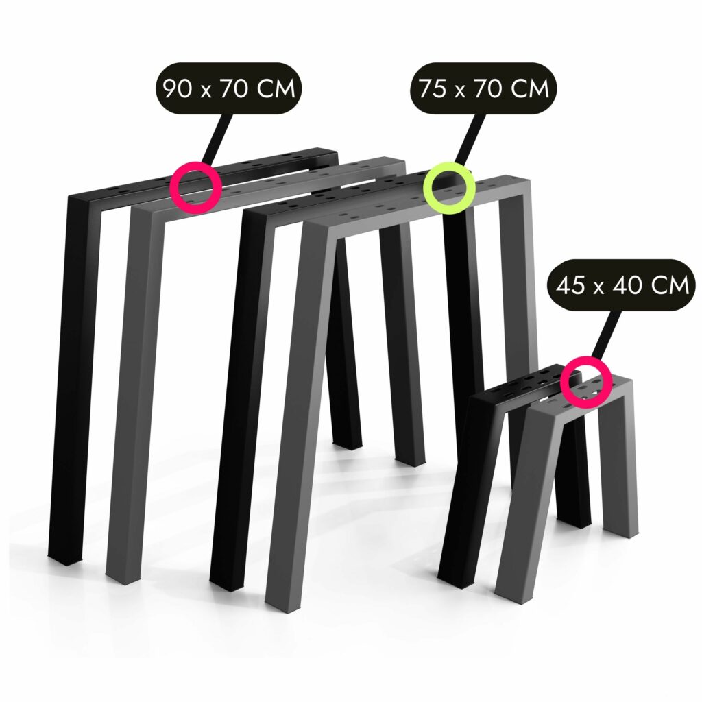 U-shaped metal table legs - set of 2 | Metal table leg