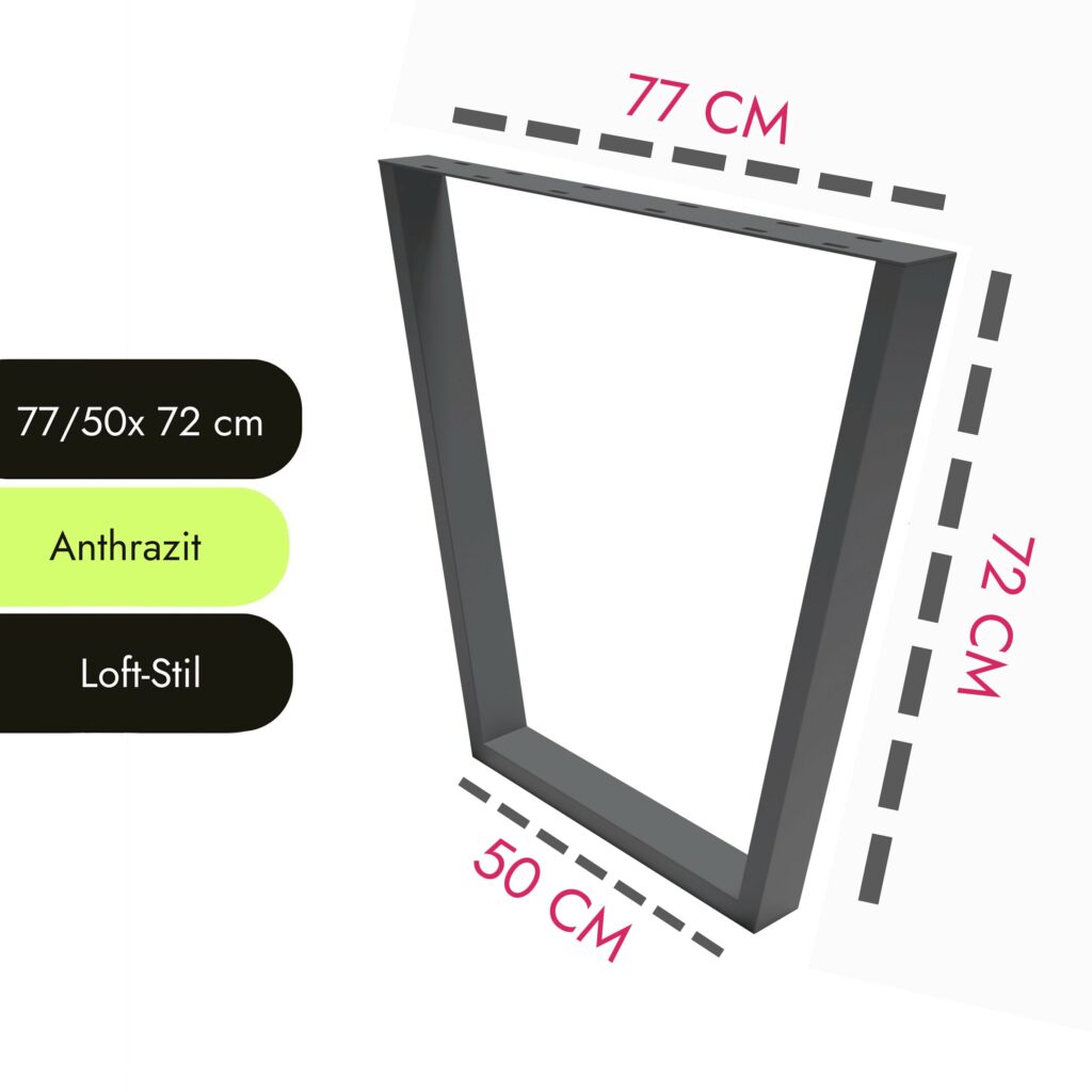 Tischbeine V-Form aus Metall - 2er Set | Tischbein Metall