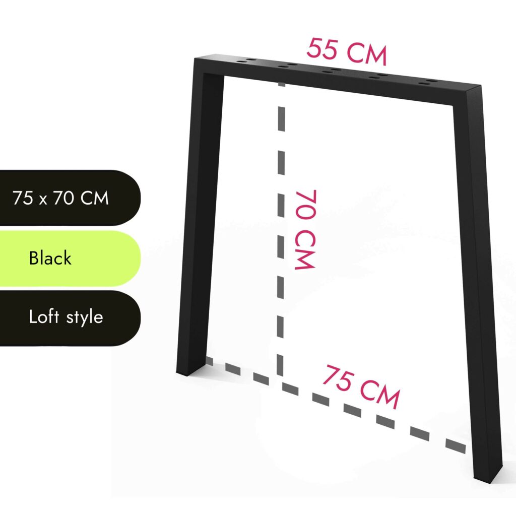 U-shaped metal table legs - set of 2 | Metal table leg