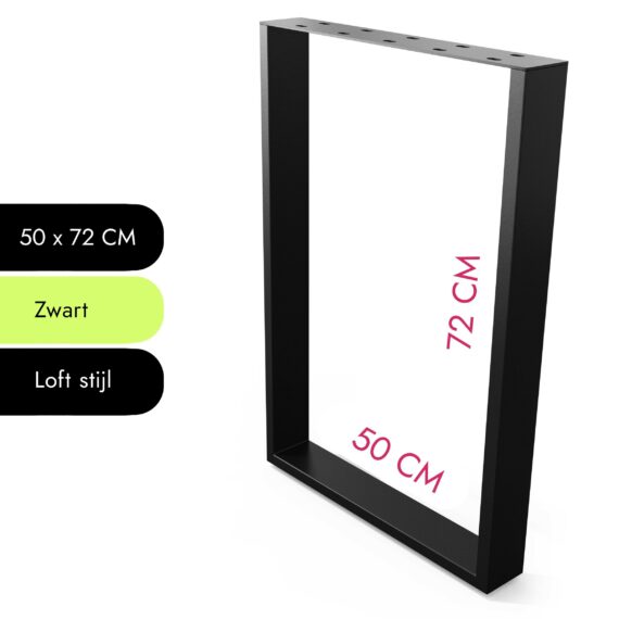 Set van 2 Rechthoekige Tafelpoten - Tischbein Metall